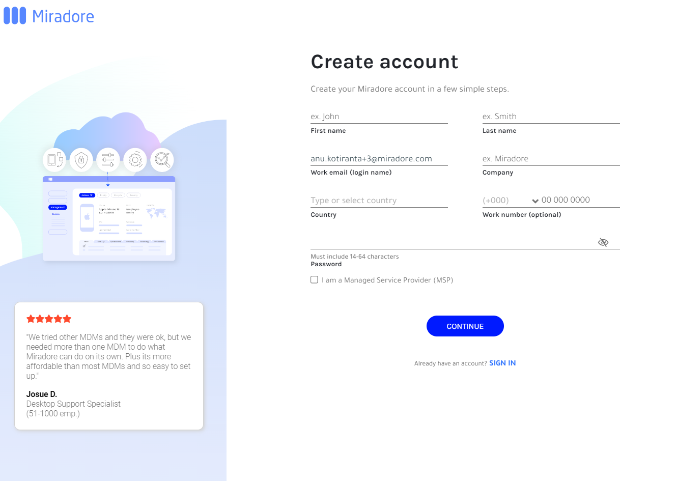 Getting started with Miradore | Miradore