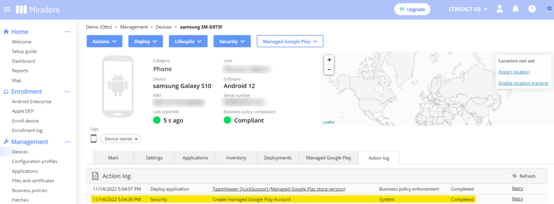 Troubleshooting Android application deployment | Miradore