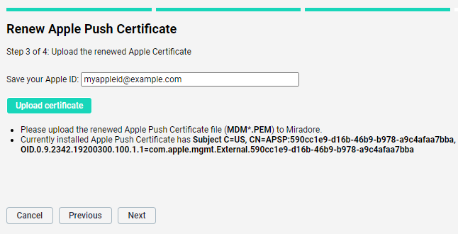 Renew an Apple Push Certificate | Miradore
