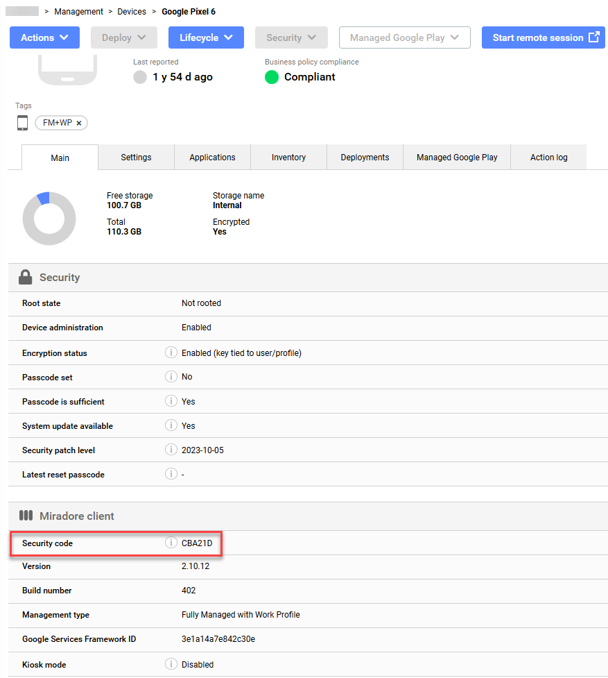 Temporarily exiting kiosk mode while using the Kiosk mode with 1 app configuration type | Miradore